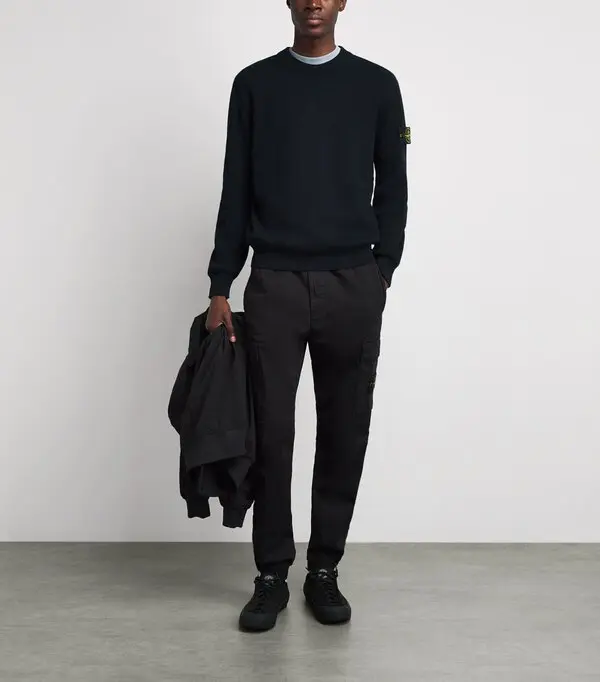 Stone Island Ribbed Compass Patch Sweatshirt
