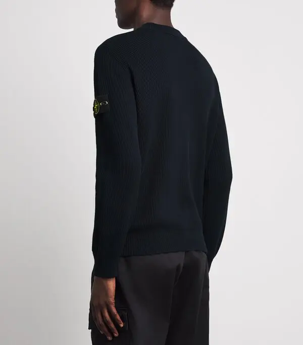 Stone Island Ribbed Compass Patch Sweatshirt