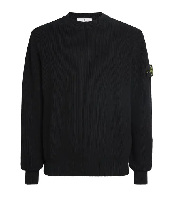 Stone Island Cotton Rib-knit Compass Sweater