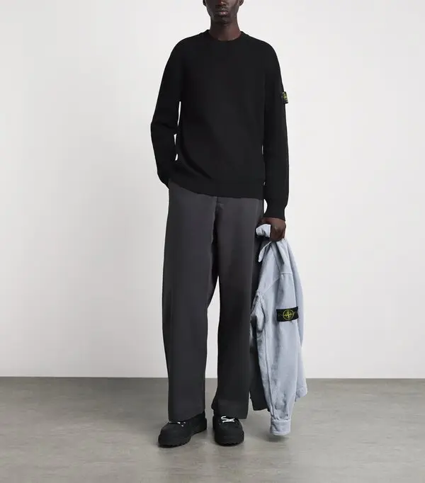 Stone Island Cotton Rib-knit Compass Sweater