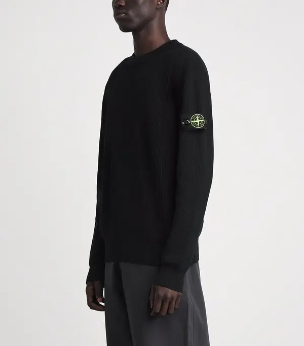 Stone Island Cotton Rib-knit Compass Sweater