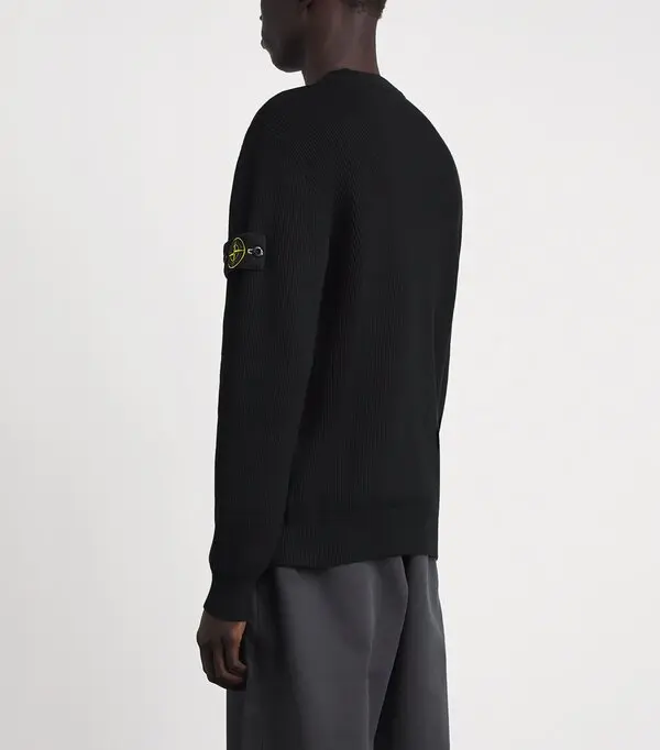 Stone Island Cotton Rib-knit Compass Sweater