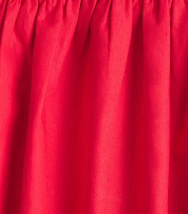 GANNI Cotton Bow Detail Blouse - Red