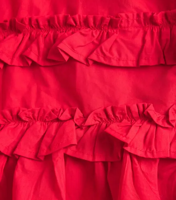 GANNI Cotton Ruffled Mini Dress