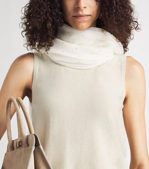 Colombo Cashmere Tank Top With Metallic Threads