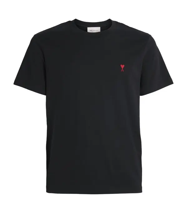 AMI Paris Cotton De Coeur T-shirt - Black