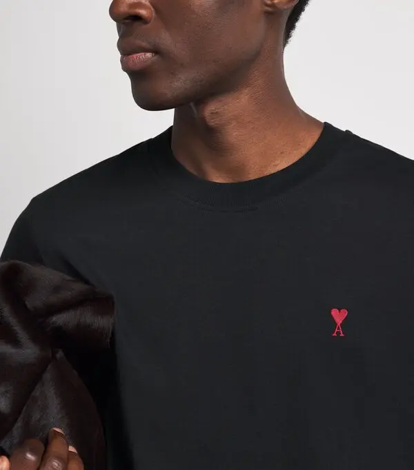 AMI Paris Cotton De Coeur T-shirt - Black