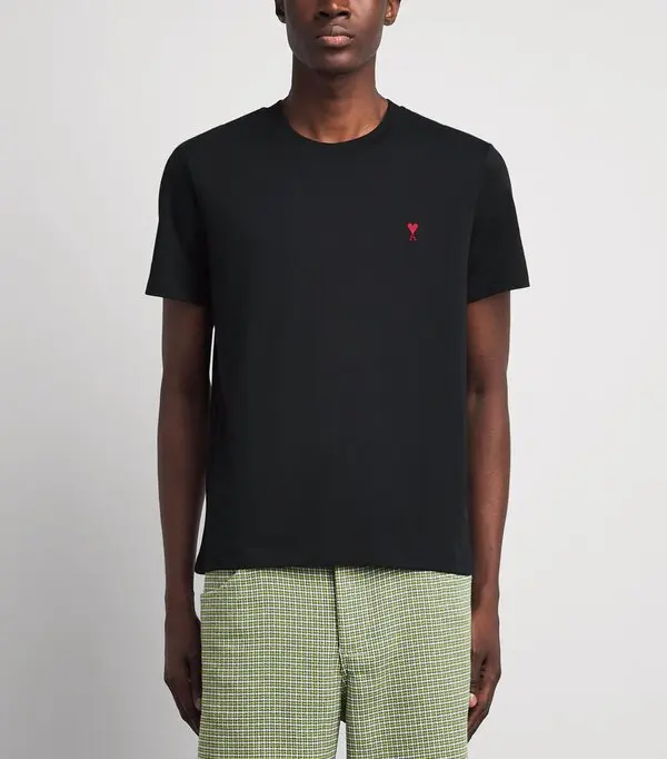 AMI Paris Cotton De Coeur T-shirt - Black