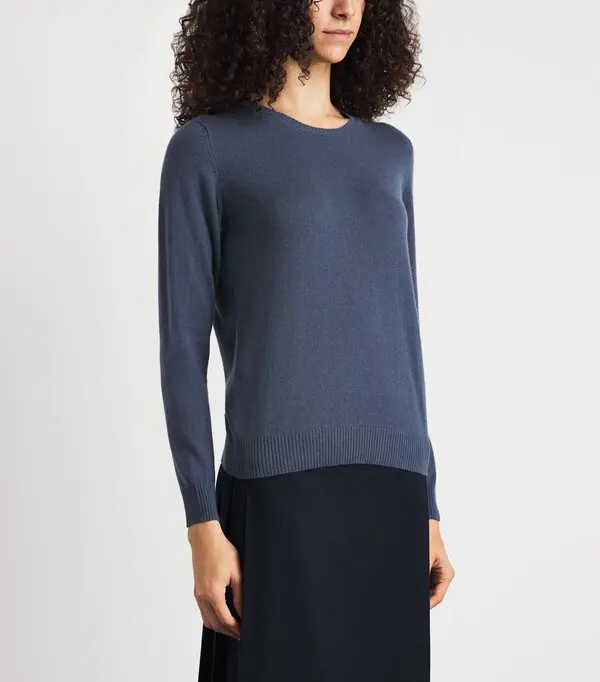 Colombo Cashmere Crew Neck Sweater - Blue
