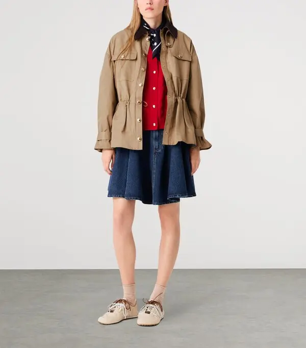 Maje Contrast-collar Trench Coat