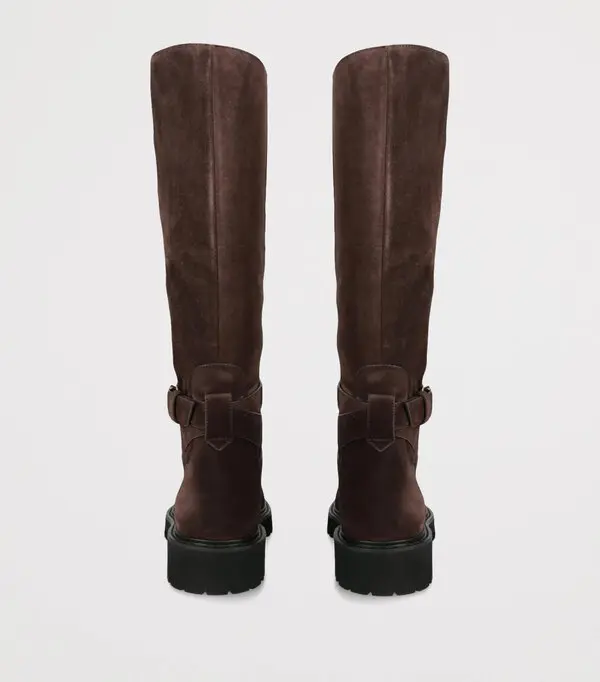 Valentino Garavani Suede Vlogo Knee-high Boots