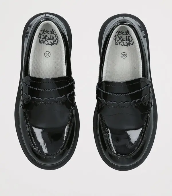 LELLI KELLY Patent Leather Clara Loafers With Heart Embellishments