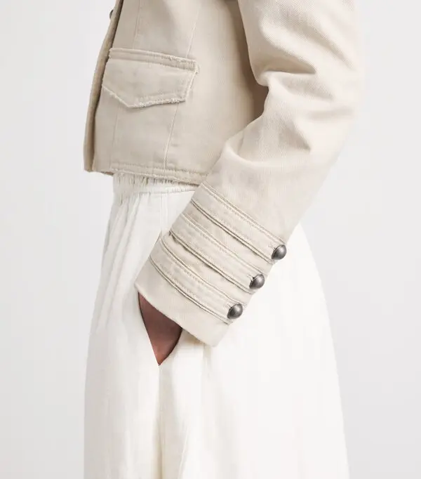 ME+EM Organic Cotton Twill Military Jacket - Beige