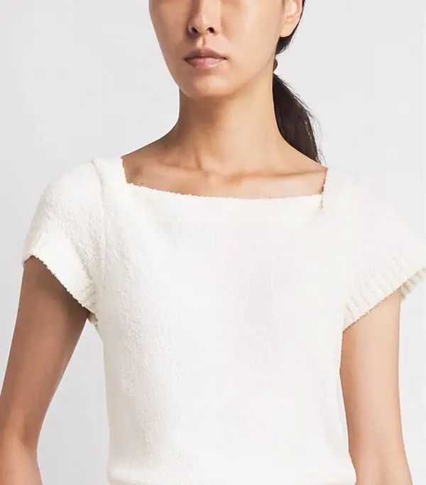 ME+EM Mixed Media Maxi Dress With Square Neckline - Beige