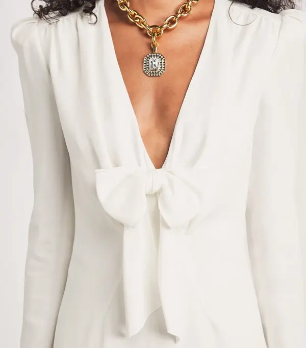Alessandra Rich Cady Bow-detail Midi Dress