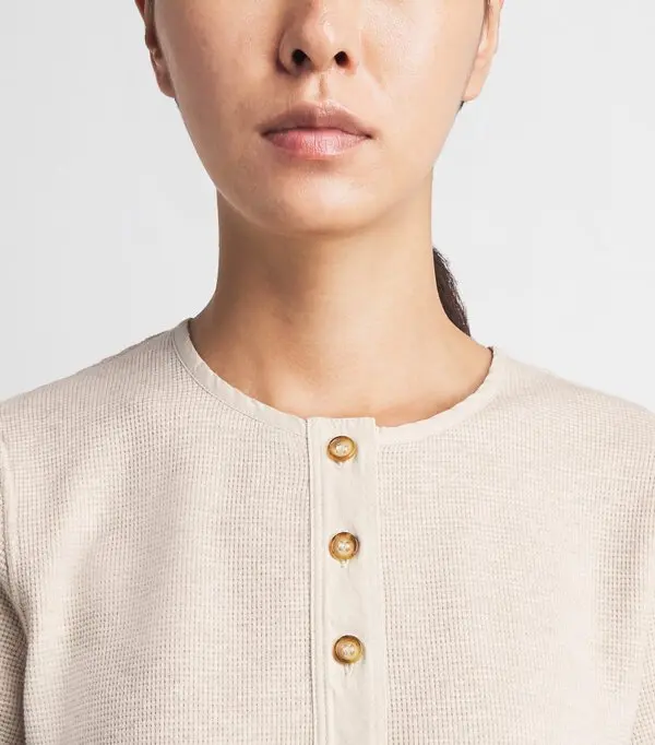 ME+EM Waffle-knit Henley Baby T-shirt