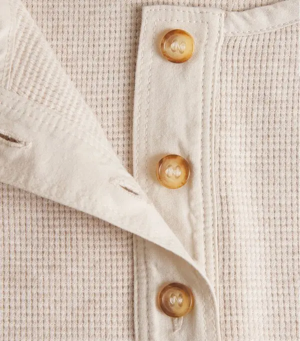 ME+EM Waffle-knit Henley Baby T-shirt