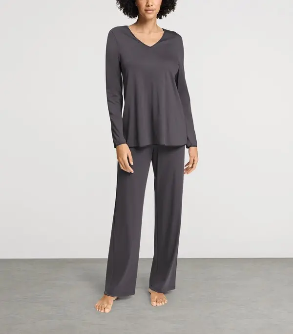 Hanro Cotton-silk Long-sleeve Pyjamas