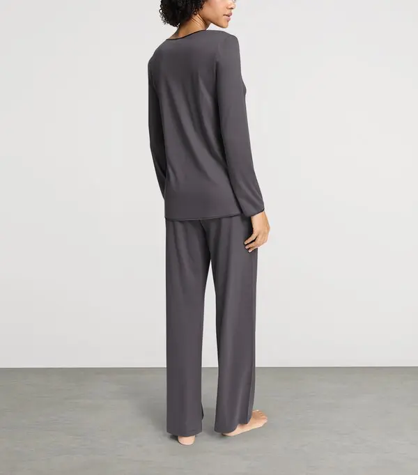 Hanro Cotton-silk Long-sleeve Pyjamas