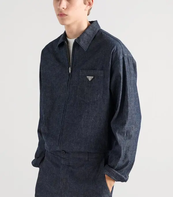 Prada Cotton Chambray Zipped Shirt