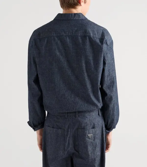 Prada Cotton Chambray Zipped Shirt
