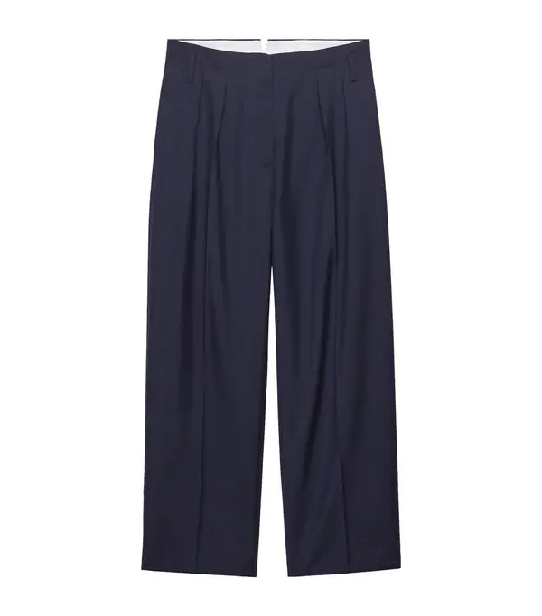 Prada Wool-mohair Wide-leg Trousers - Blue