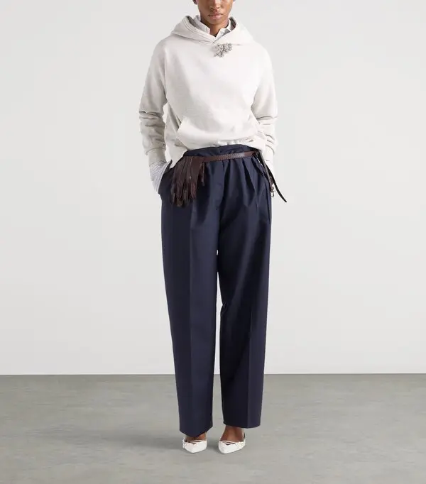 Prada Wool-mohair Wide-leg Trousers