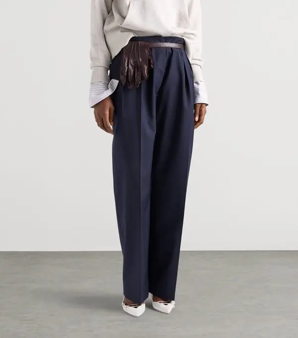 Prada Wool-mohair Wide-leg Trousers