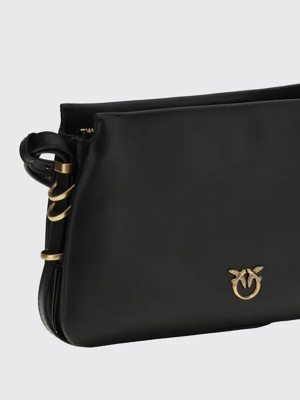 Pinko Leather Shoulder Bag With Gold Tone Hardware