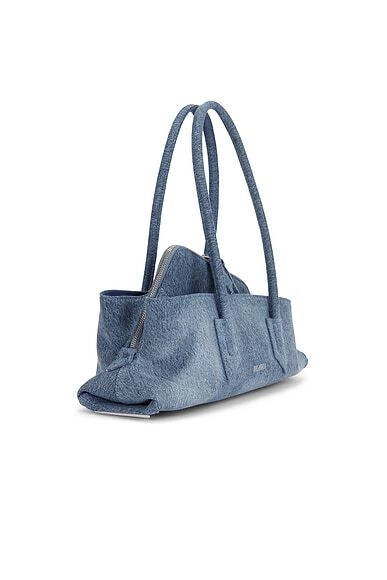 Attico La Passeggiata Small Top Handle Bag In Washed Denim - Denim Washed