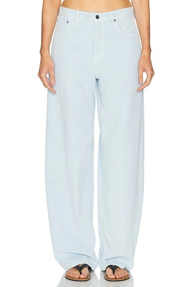 HAIKURE Bethany Velvet Pier Straight Leg Trousers - Sky