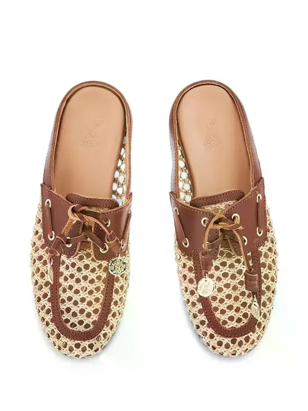ANCIENT GREEK SANDALS Naveta Interwoven Lace-up Mules