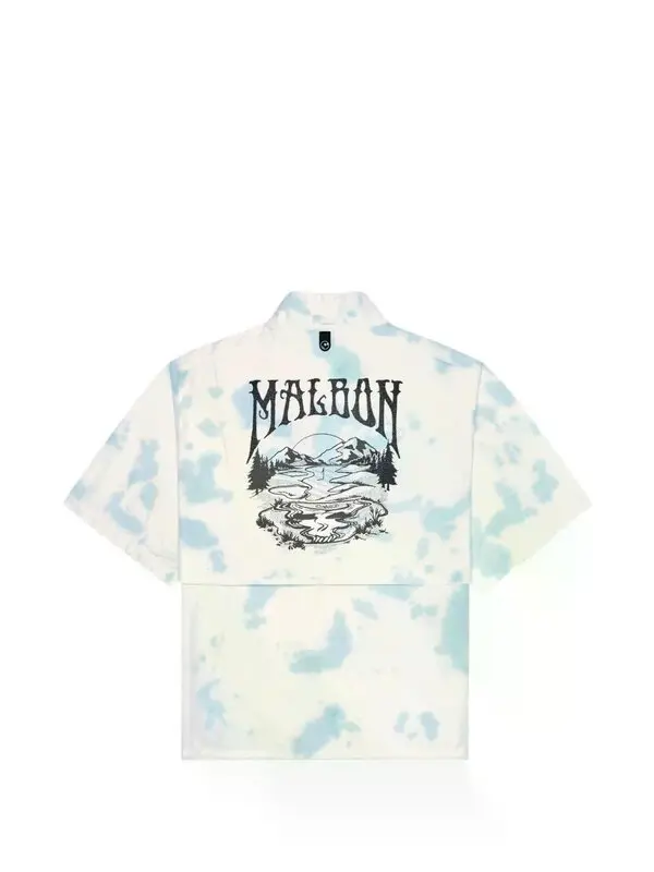 MALBON Pine Reflection Tie-dye Graphic-print Windshirt - White