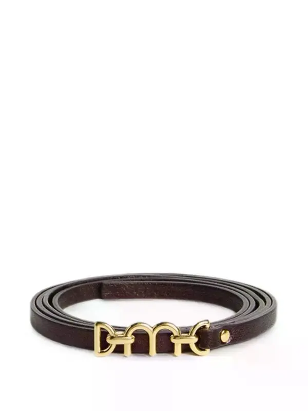 Momoni Double-wrap Belt With Metallic Frosting - Brown