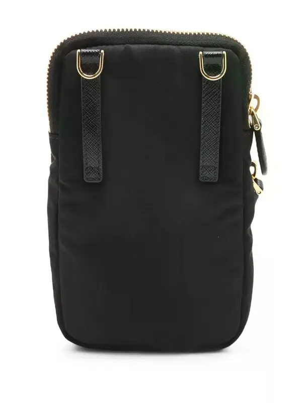 Prada Tessuto Phone Holder Crossbody Bag - Black