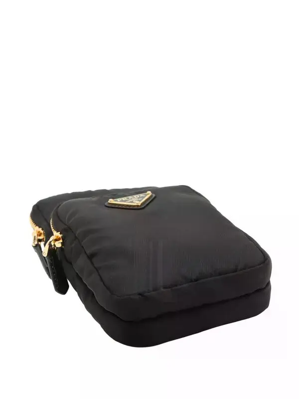 Prada Tessuto Phone Holder Crossbody Bag - Black