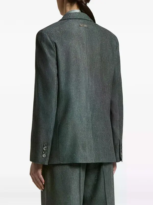 Peserico Glitter-effect Pinstripe Blazer