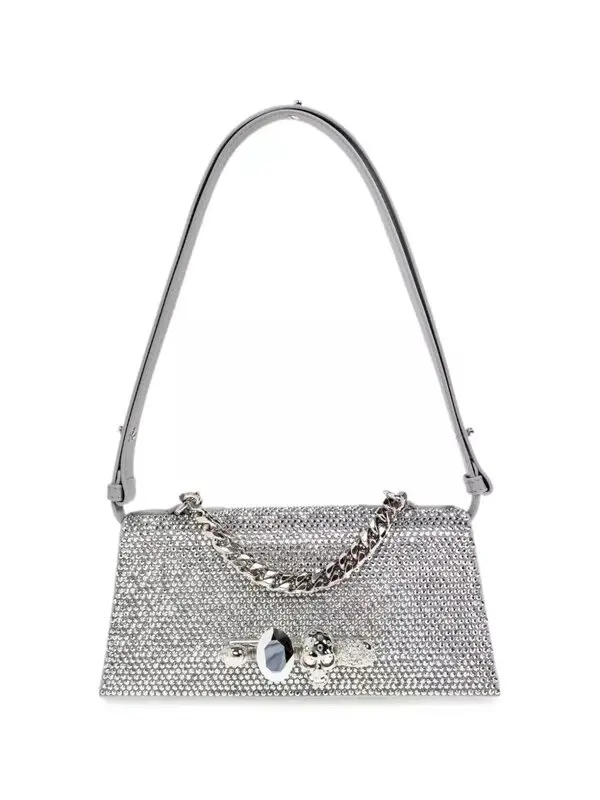 Alexander McQueen Jewelled Crystal-embellished Shoulder Bag - Silver