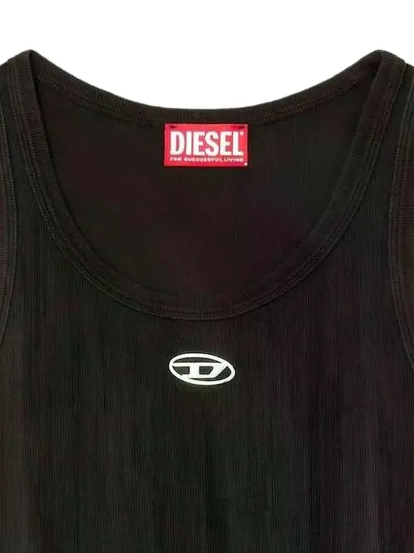 DIESEL® Ribbed-knit Logo-plaque Top