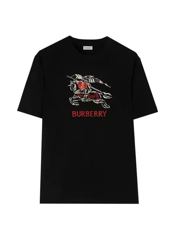 Burberry Heart Knight Cotton T-shirt - Black