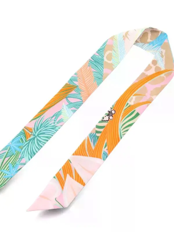 Hermès 2010s Jaguar Quetzal Twilly Scarf