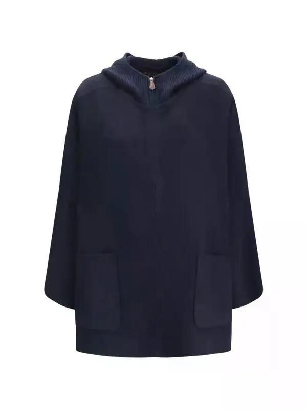 Loro Piana Farrel Hooded Cashmere Cape - Blue