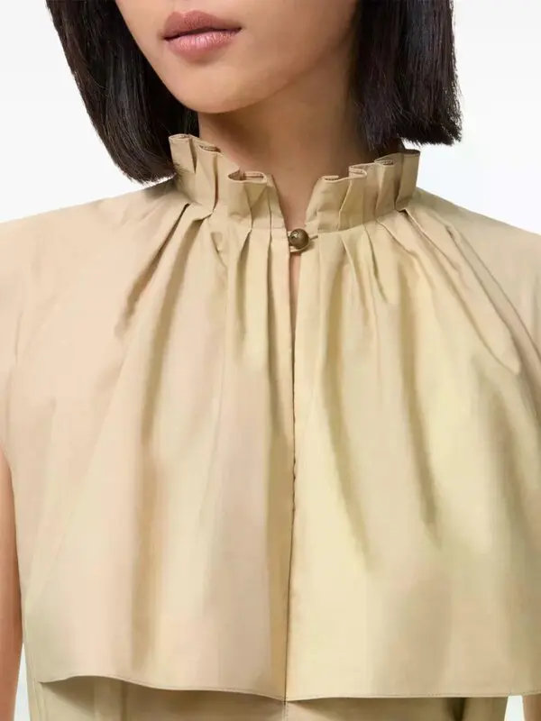 Burberry Cotton Poplin Sleeveless Midi Dress - Neutrals
