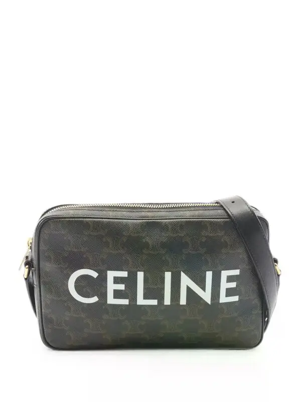 Celine 2010s Triomphe Logo Cross Body Bag