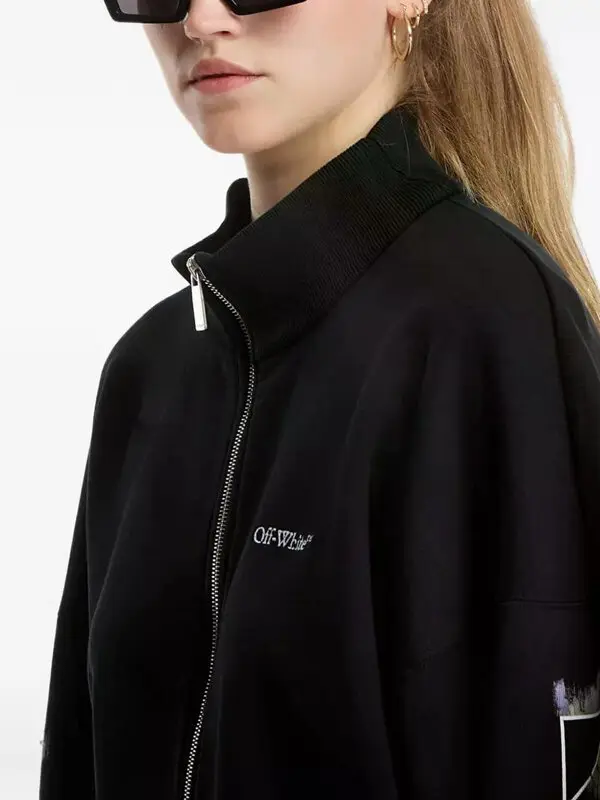Off-White Floral-print Arrows Zip-up Sweatshirt