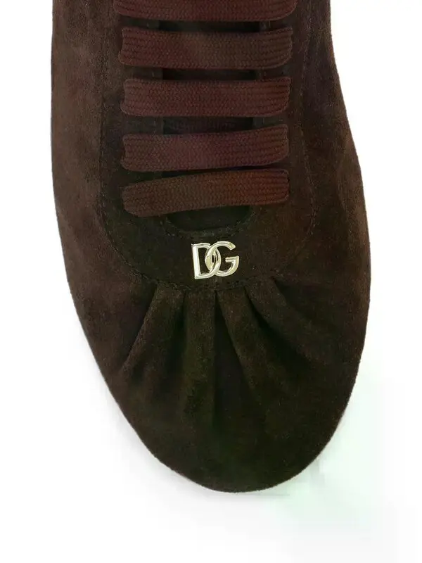 Dolce & Gabbana Soft Ballet Sneakers In Split Calfskin