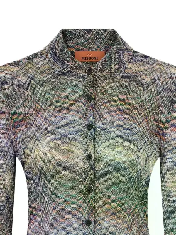 Missoni Zigzag Knit Button-down Shirt