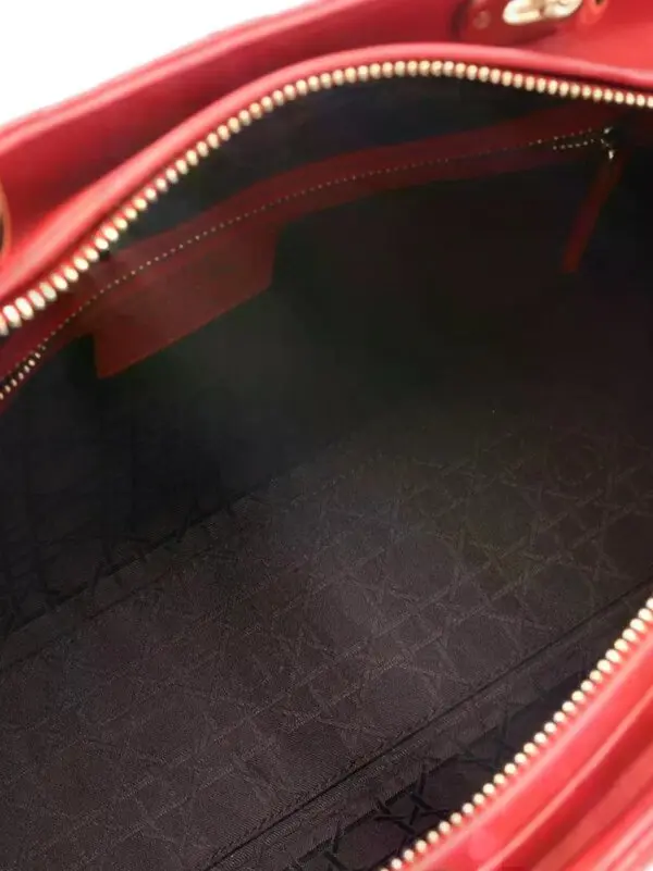 Dior Lady Cannage Tote Bag - Red