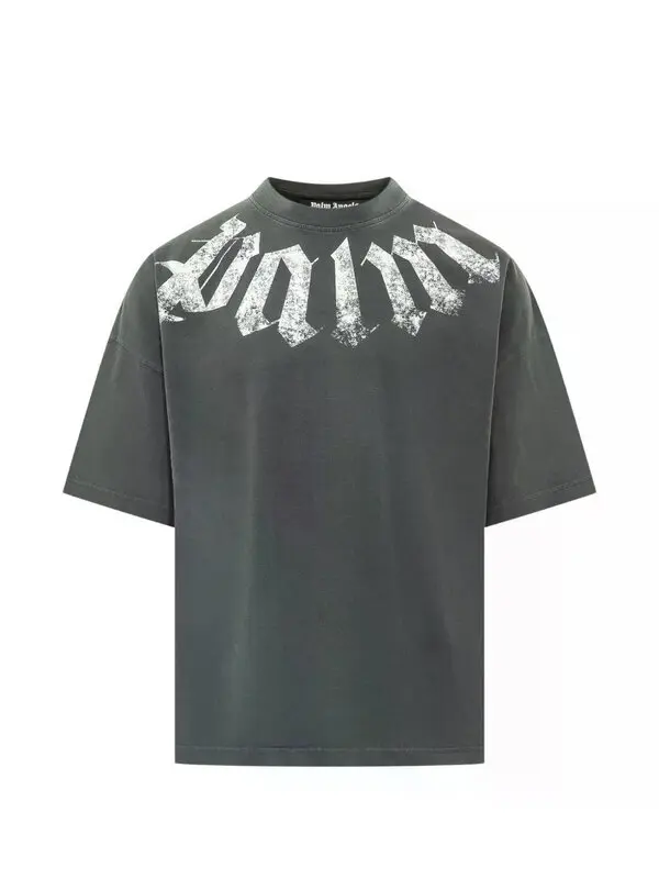 Palm Angels Big Neck Logo T-shirt - Grey
