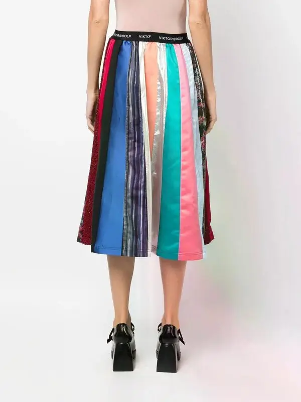 Viktor & Rolf Mix-print A-line Midi Skirt